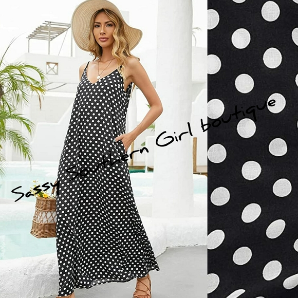 Sassy Southern Girl Boutique | Dresses | Boho Black And White Polka Dot ...